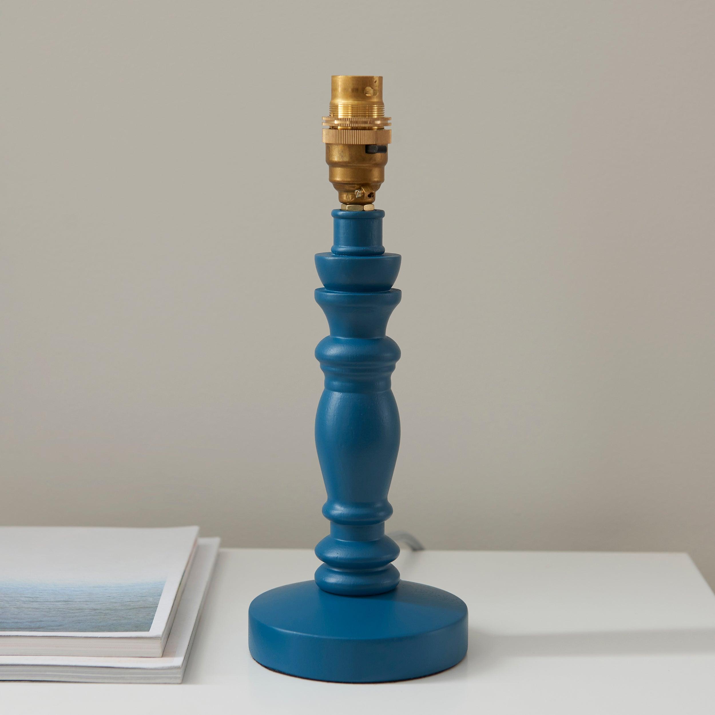 Buy Bibury Blue Wooden Table Lamp Base