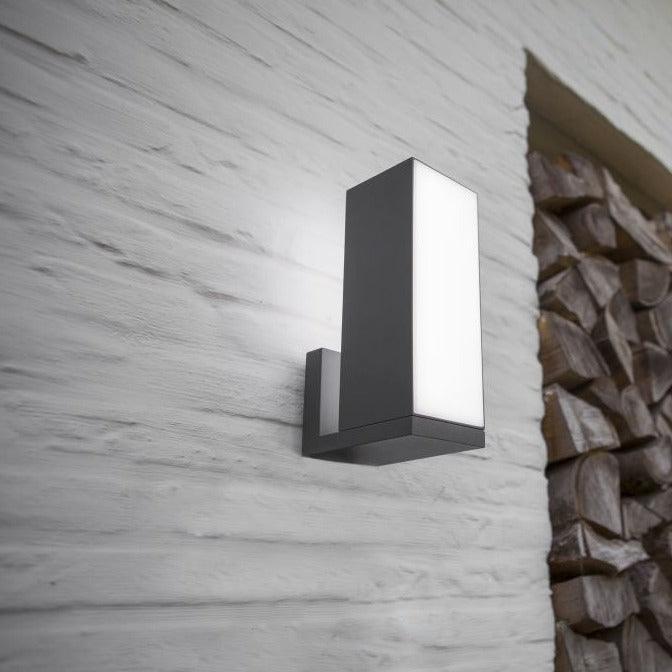 Buy Lutec Cuba Modern Outdoor LED Wall Light In Dark Grey
