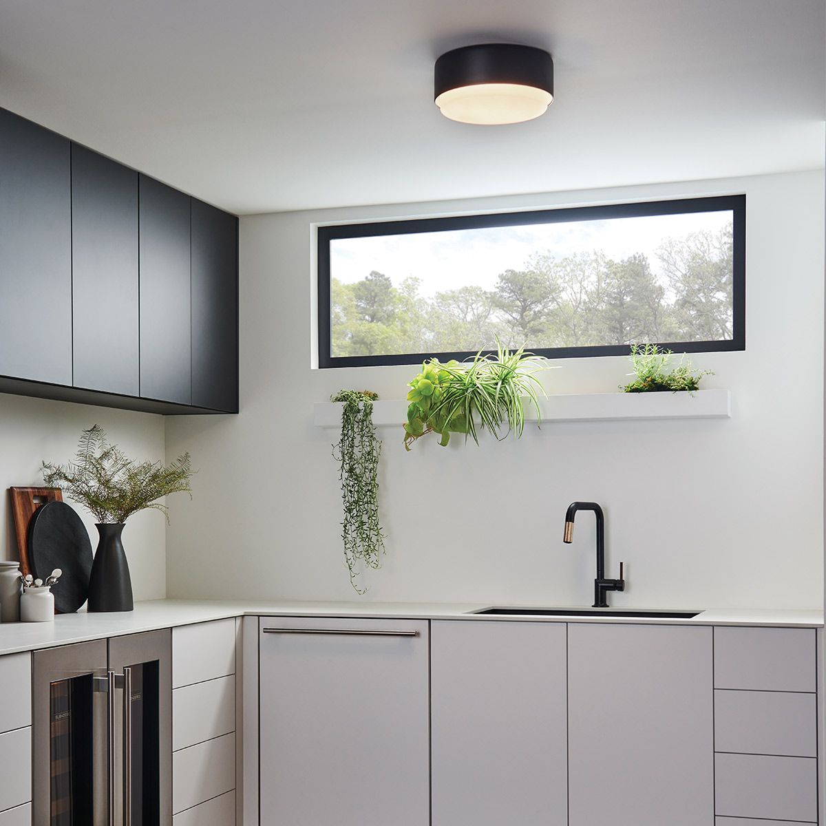 Buy Hinkley Cedric Small Black Flush Ceiling Light