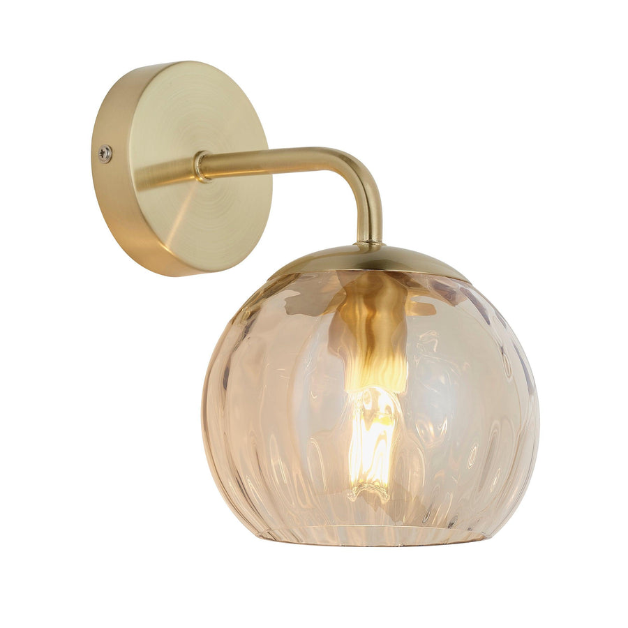 Buy Endon Dimple Brass & Glass Shaded Wall Light