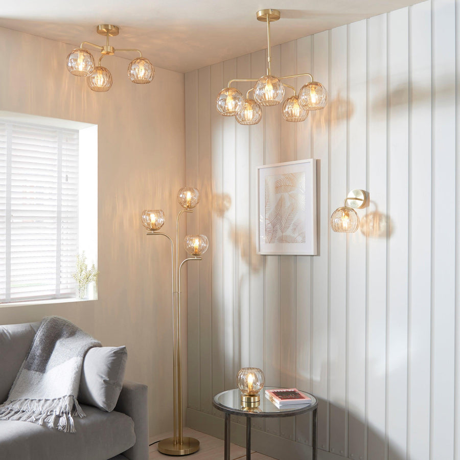 Buy Endon Dimple Brass & Glass Shaded Wall Light