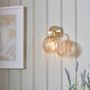 Buy Endon Dimple Brass & Glass Shaded Wall Light