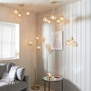 Buy Endon Dimple 3 Light Brass Floor Lamp - Lustre Glass Shades