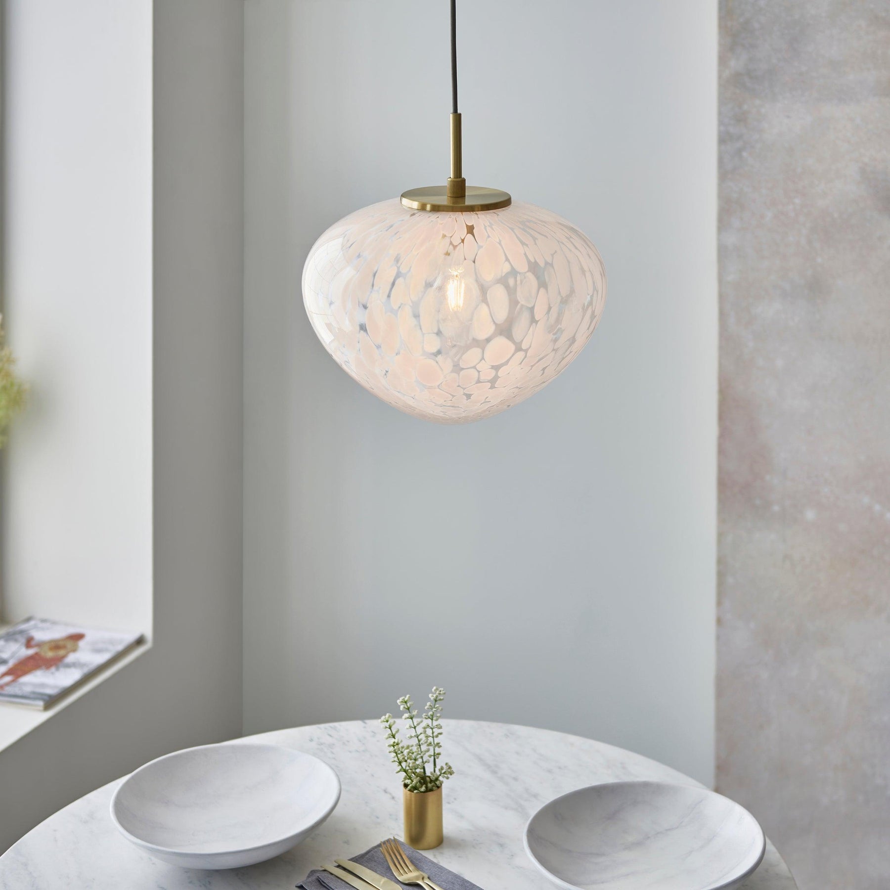 Buy Mali Art Deco Ceiling Pendant Light With Confetti Glass