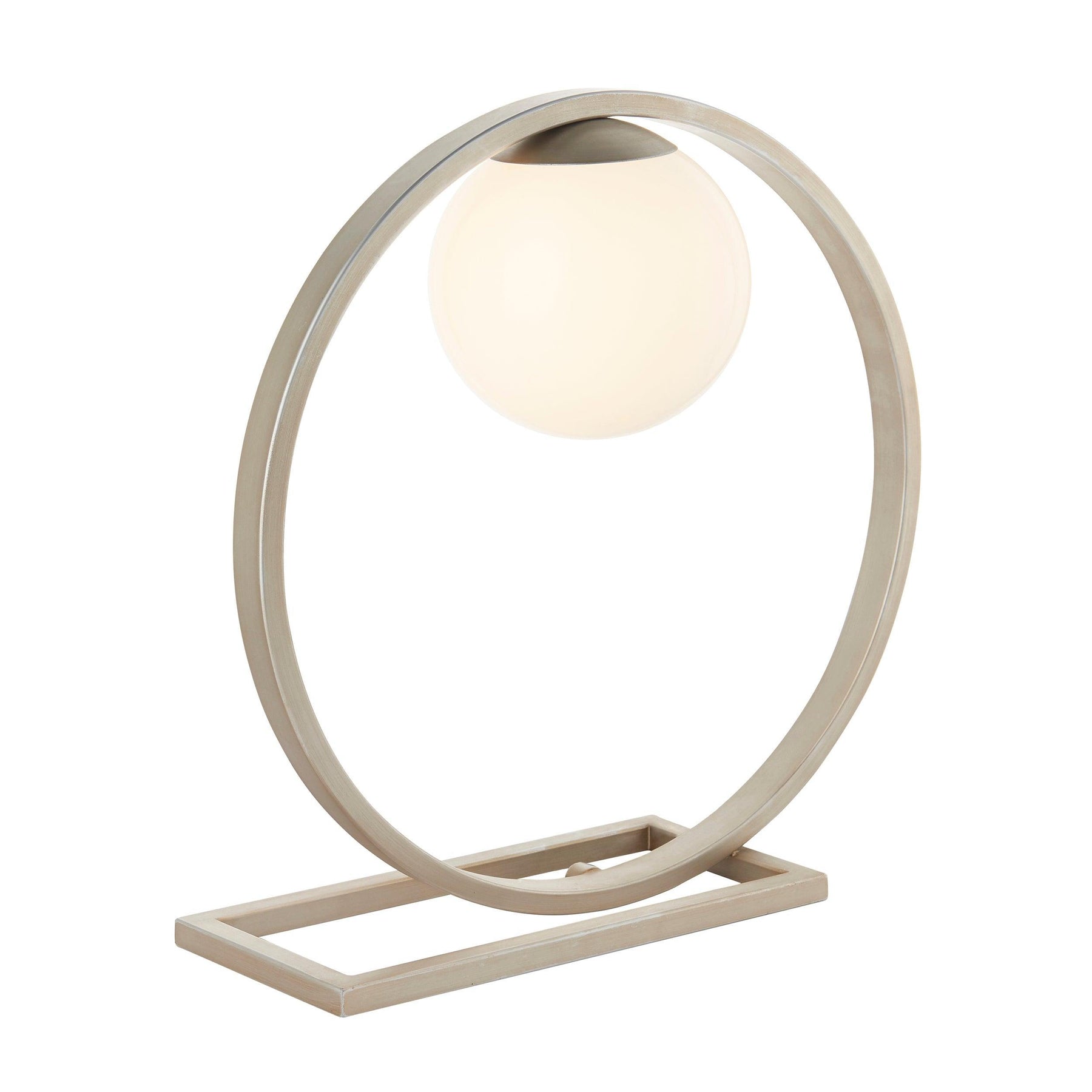 Buy Enzo Silver Modern Table Lamp - Opal Glass Shade